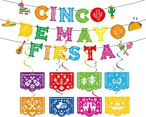 Amazon.com: Cinco De Mayo Hanging Decorations,Pre-assembled Colorful ...
