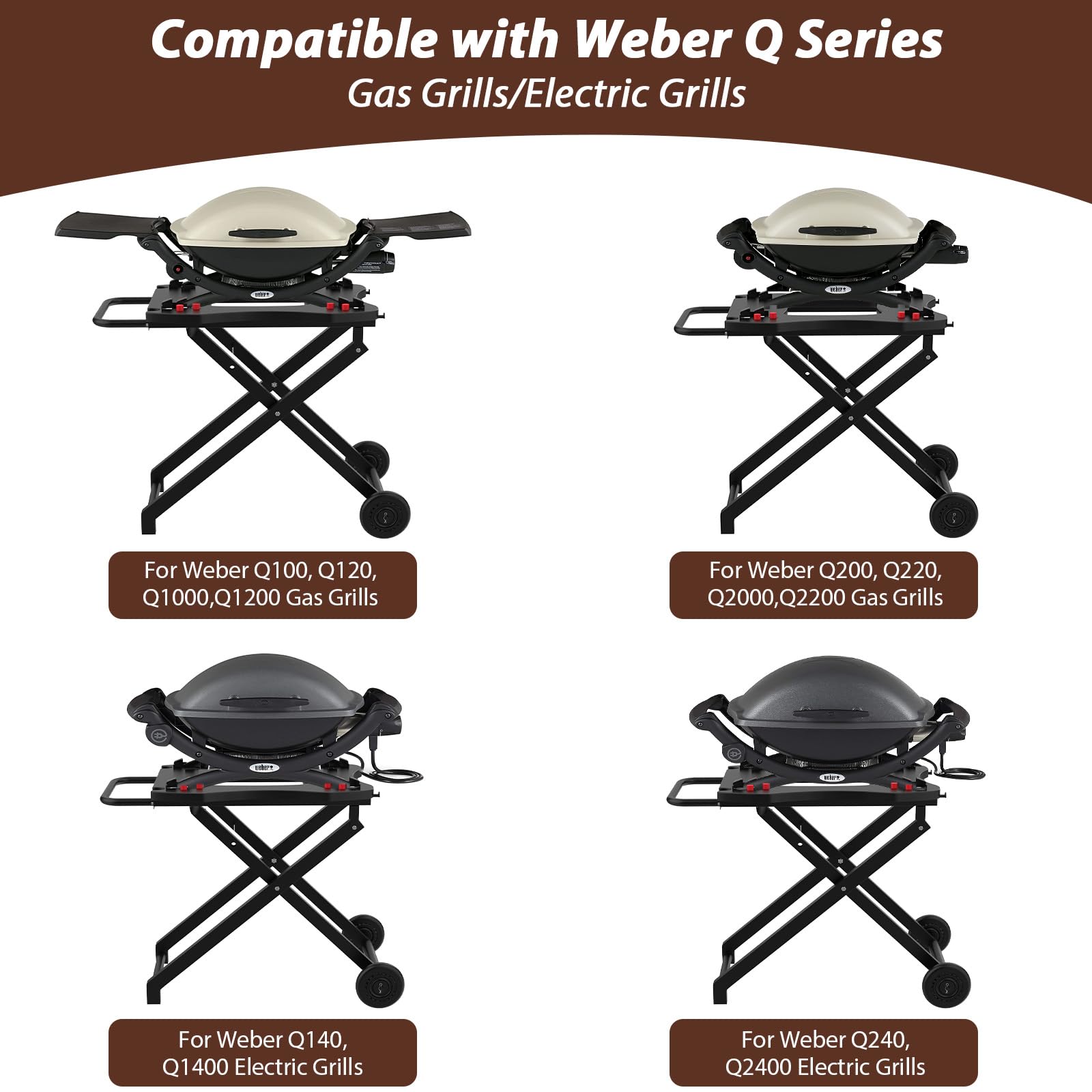 Snapklik.com : BMMXBI Folding Grill Stand For Weber Q Grill Stand ...