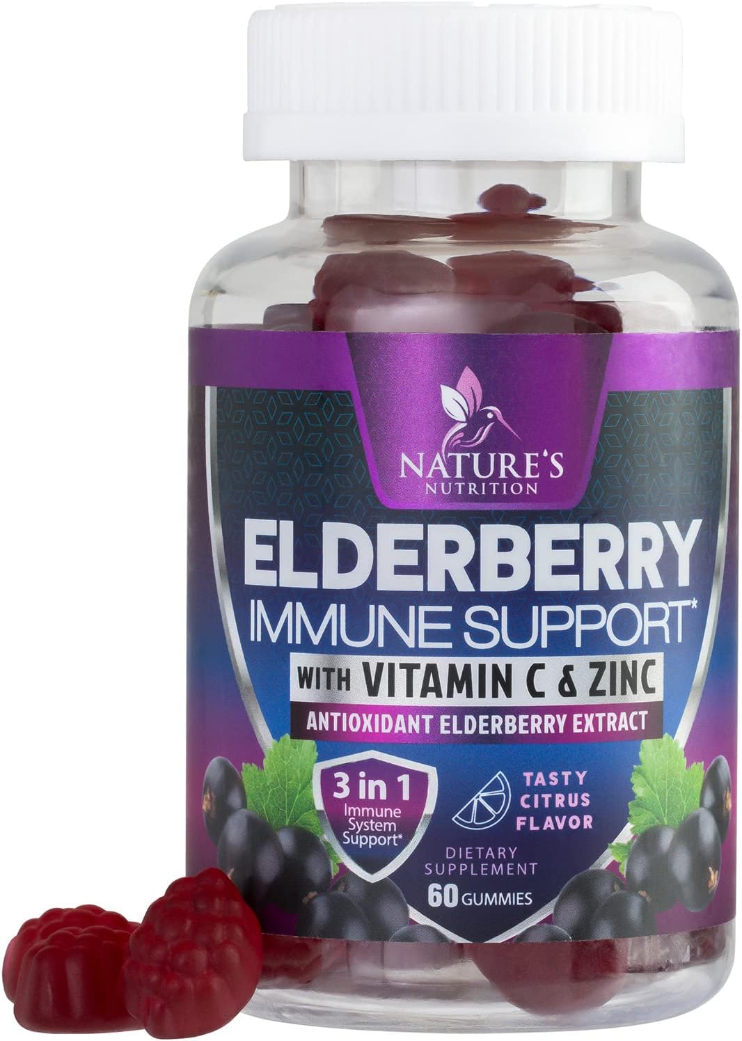 Amazon.com: Immune Support Gummies - Powerful Sambucus Elderberry ...