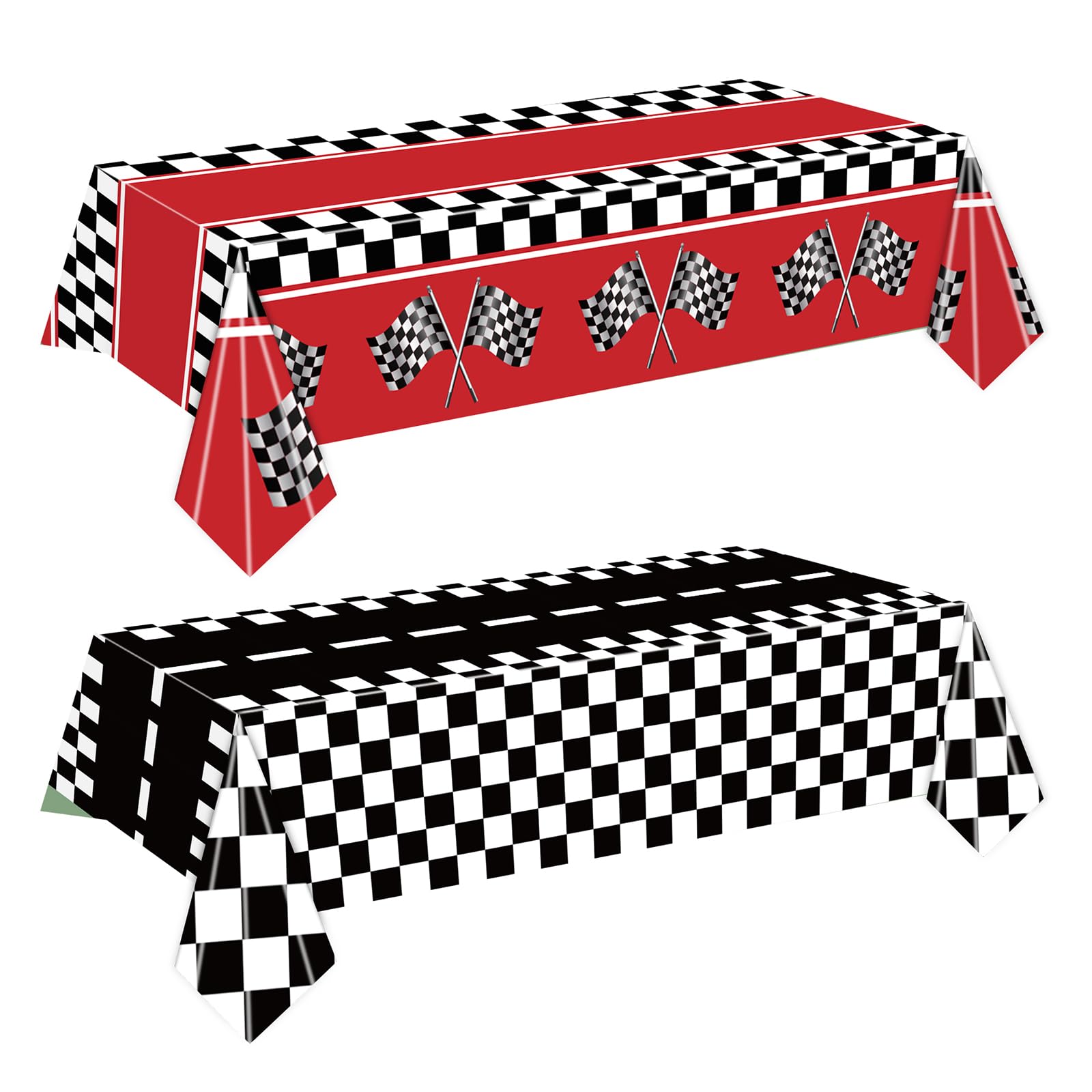 Amazon.com: 2 Packs Checkered Racing Car Tablecloth Plastic 54 X ...