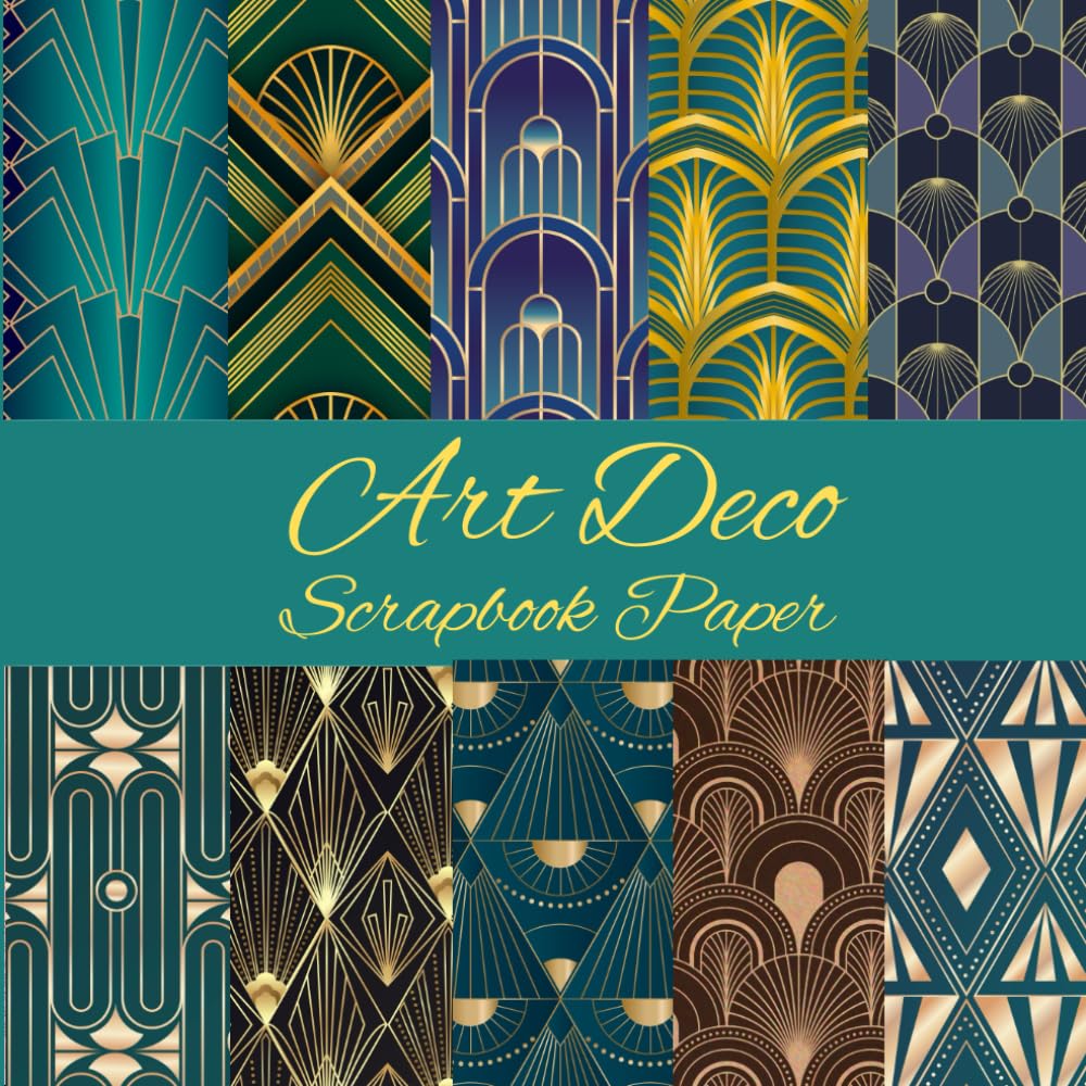 Amazon.com: Art Deco Scrapbook Paper: 40 pages 20 double sided sheets ...