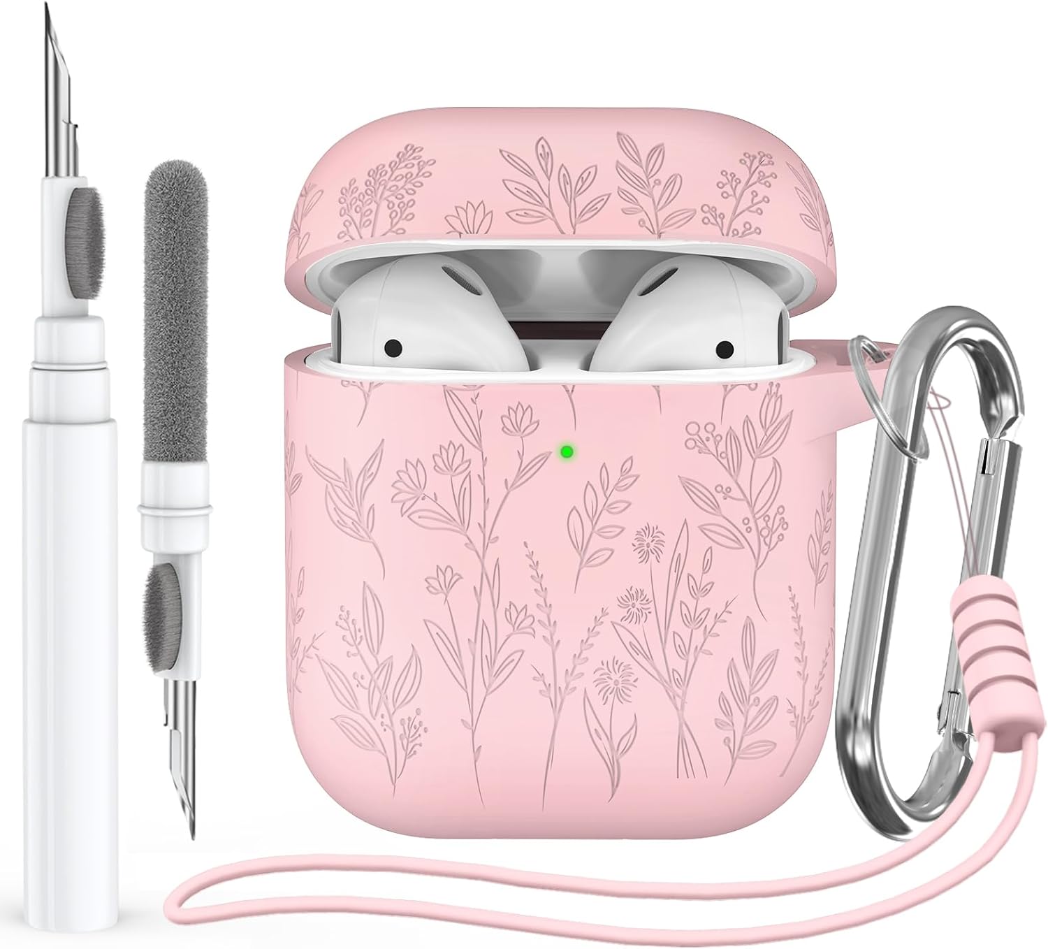 Amazon.com: Flower Engraved Case for Apple AirPods 2nd Generation 2019 ...