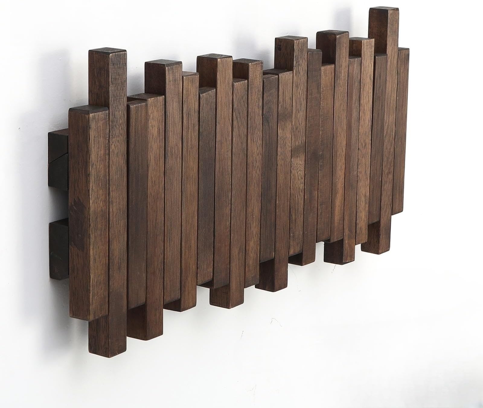 Amazon.com: GOGREEBELL Natural Wood Wall Mounted Piano Coat Rack| Coat ...