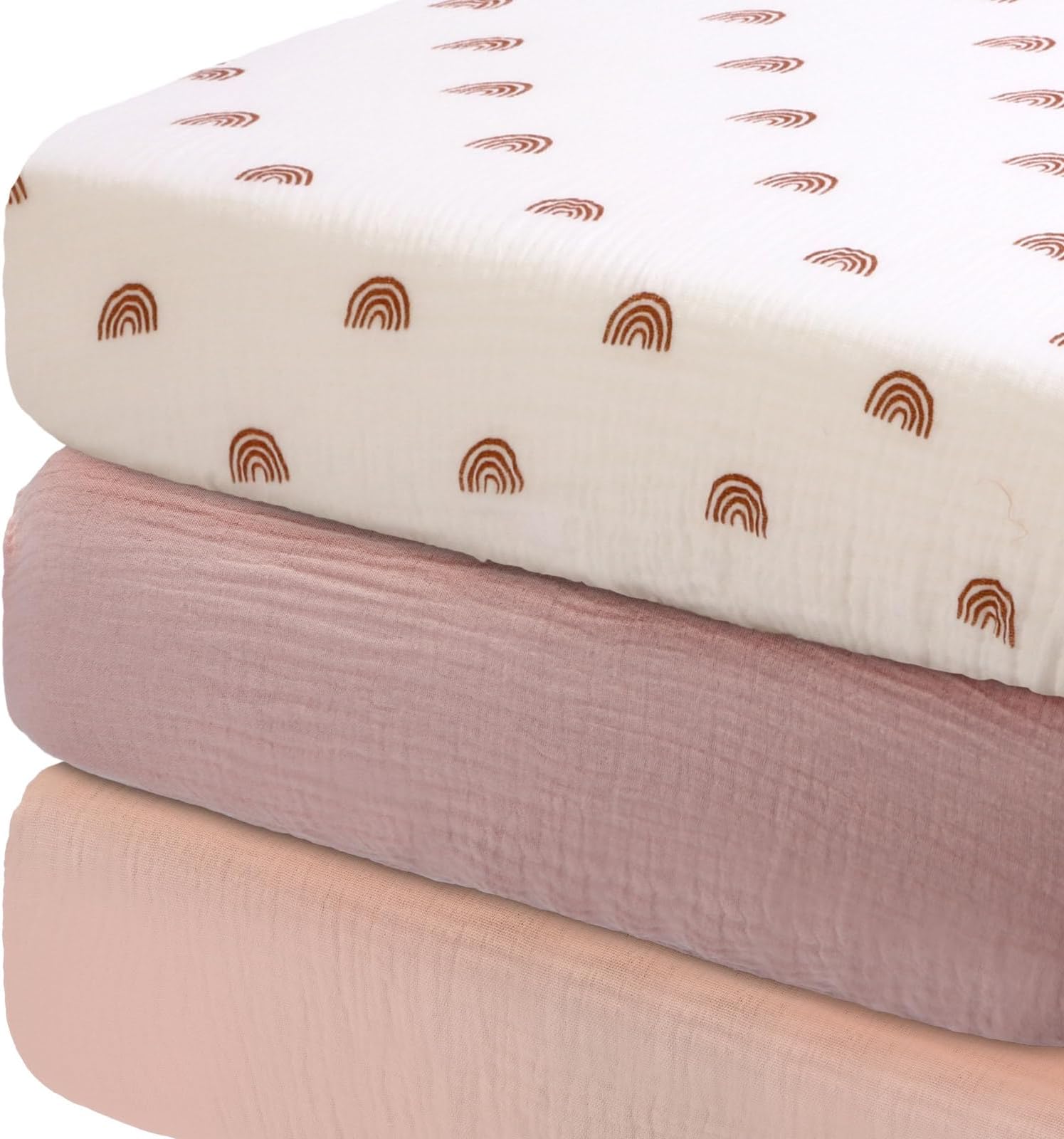 Amazon.com: Newwiee 3 Pcs Muslin Crib Sheets 51.2" x 27.6" Mini Baby ...