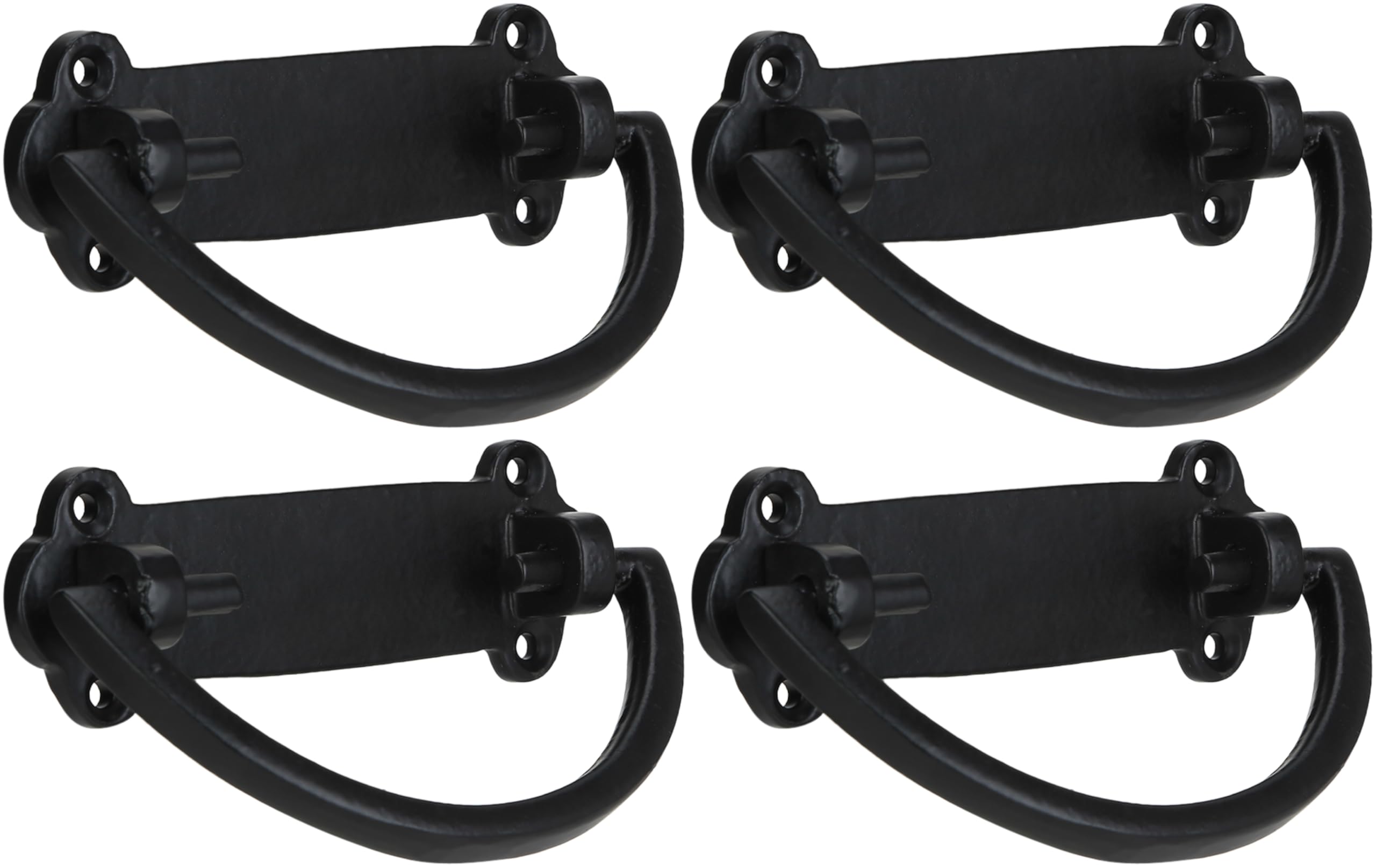 A29 Set of 4, Cast Iron, Handmade Chest/Trunk Handle/Pull, Black Powder ...