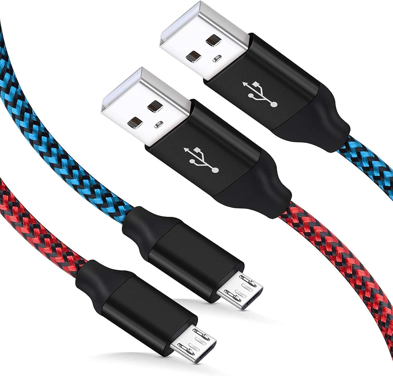 (2Pack) Micro USB Cable 15ft/5M, Extra Long Braided Charging Cords ...
