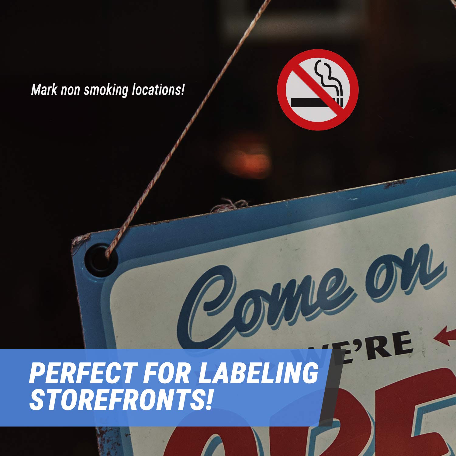 Snapklik.com : No Smoking Sign - 1.5" Round Circle Dots For Business ...