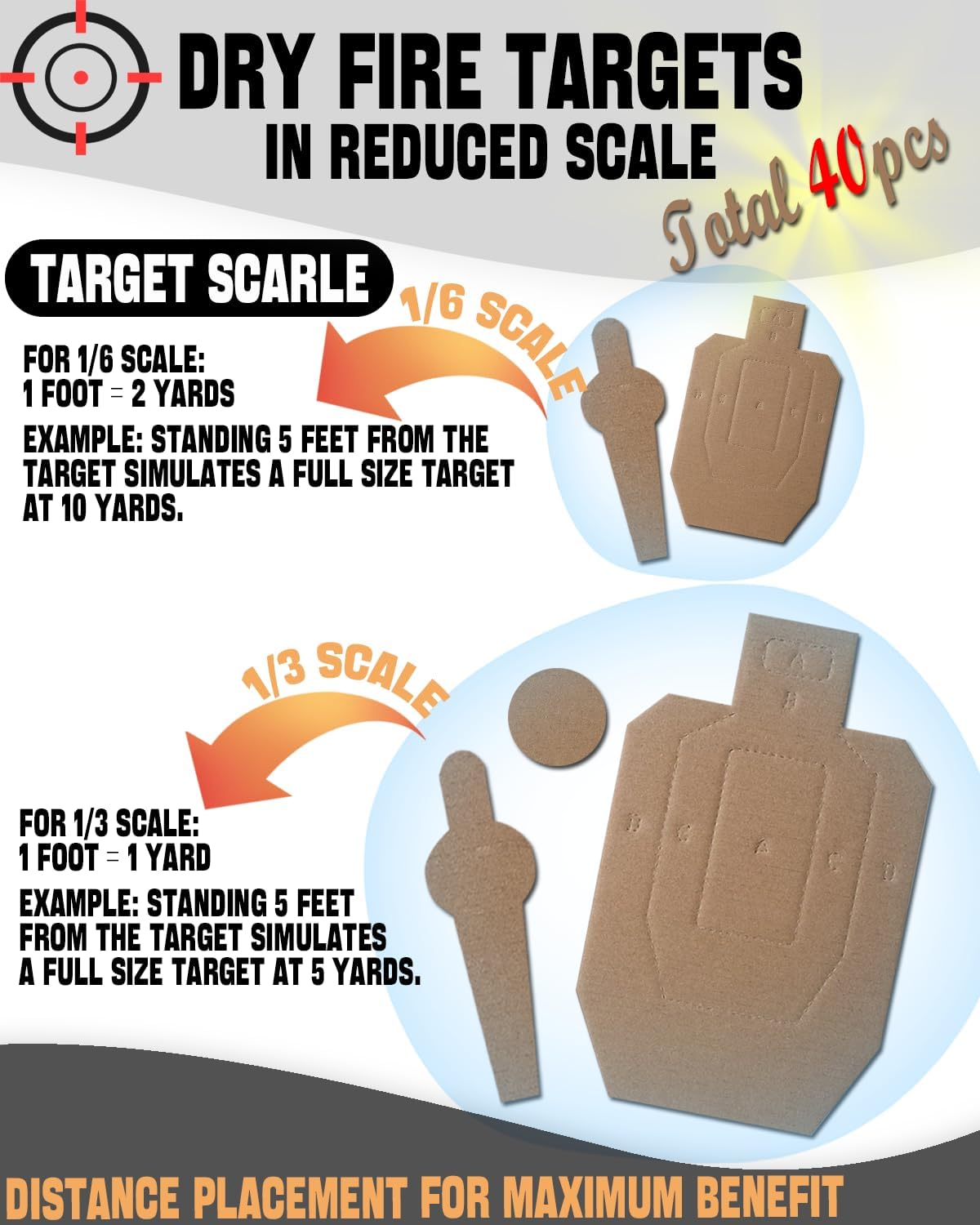 Snapklik.com : Zivosely 8 Set 40 Pcs Dry Fire Targets Cardboards In ...