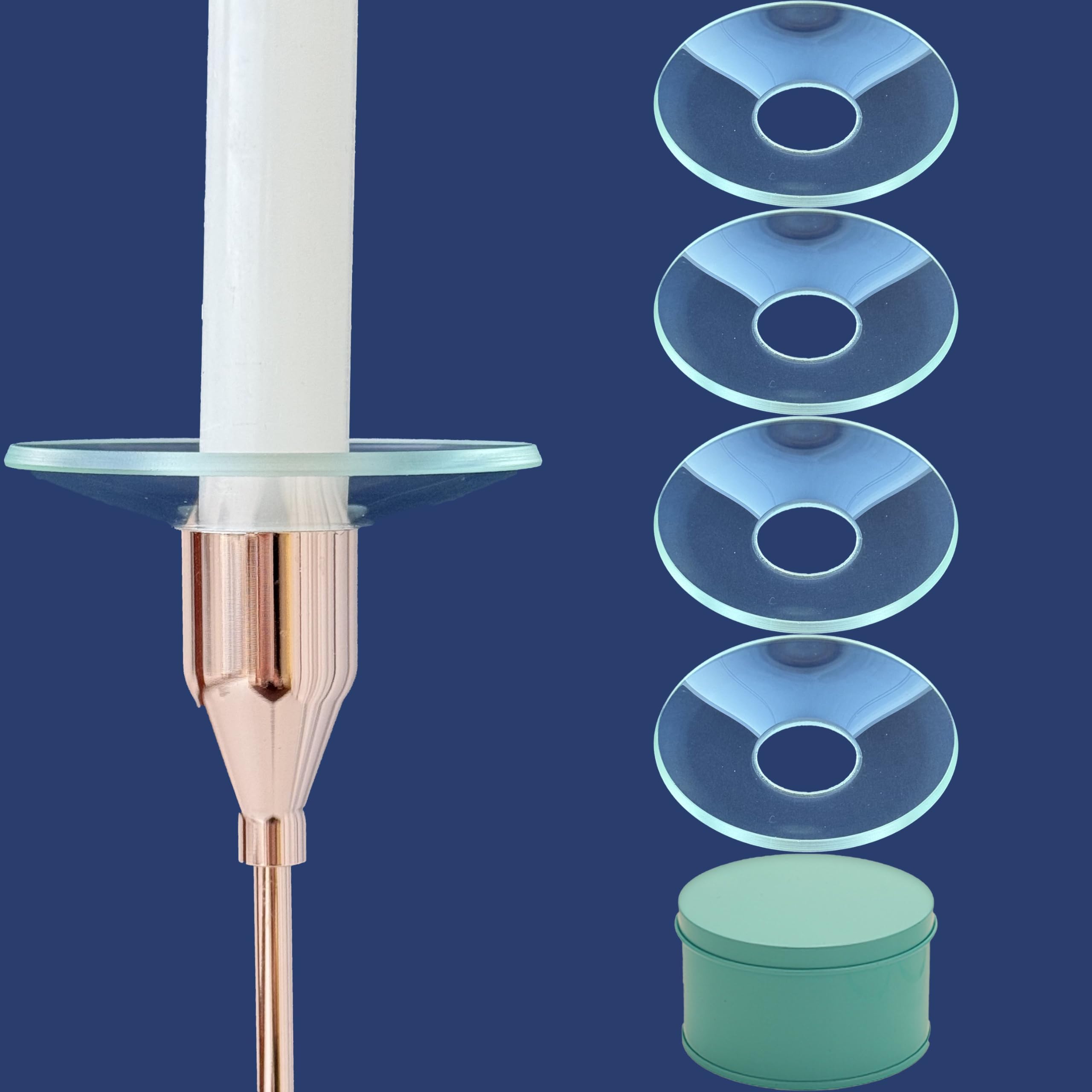 Amazon.com: 5-Pack Candle Rings for 22mm Taper Candle Reinforced Glass ...