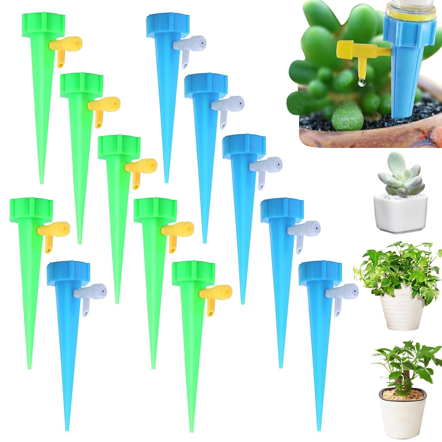 12 Pcs Self Watering Spikes,Automatic Plant Watering Devices Adjustable ...