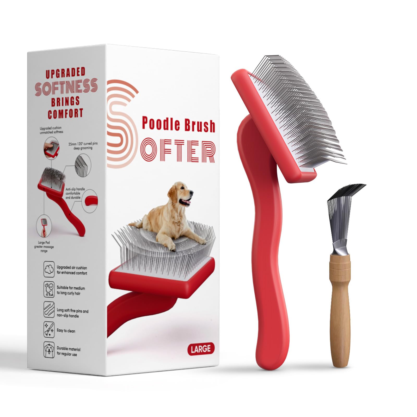 Amazon.com: Dog Slicker Brush for Dogs - Doodle Brush for Poodles ...