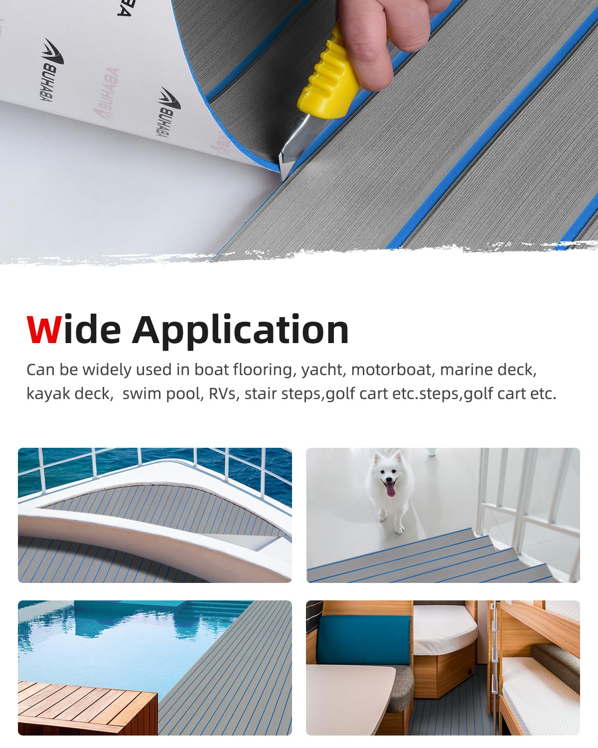 Snapklik.com : Abahub EVA Foam Boat Decking 48x168 Self-Adhesive Faux ...