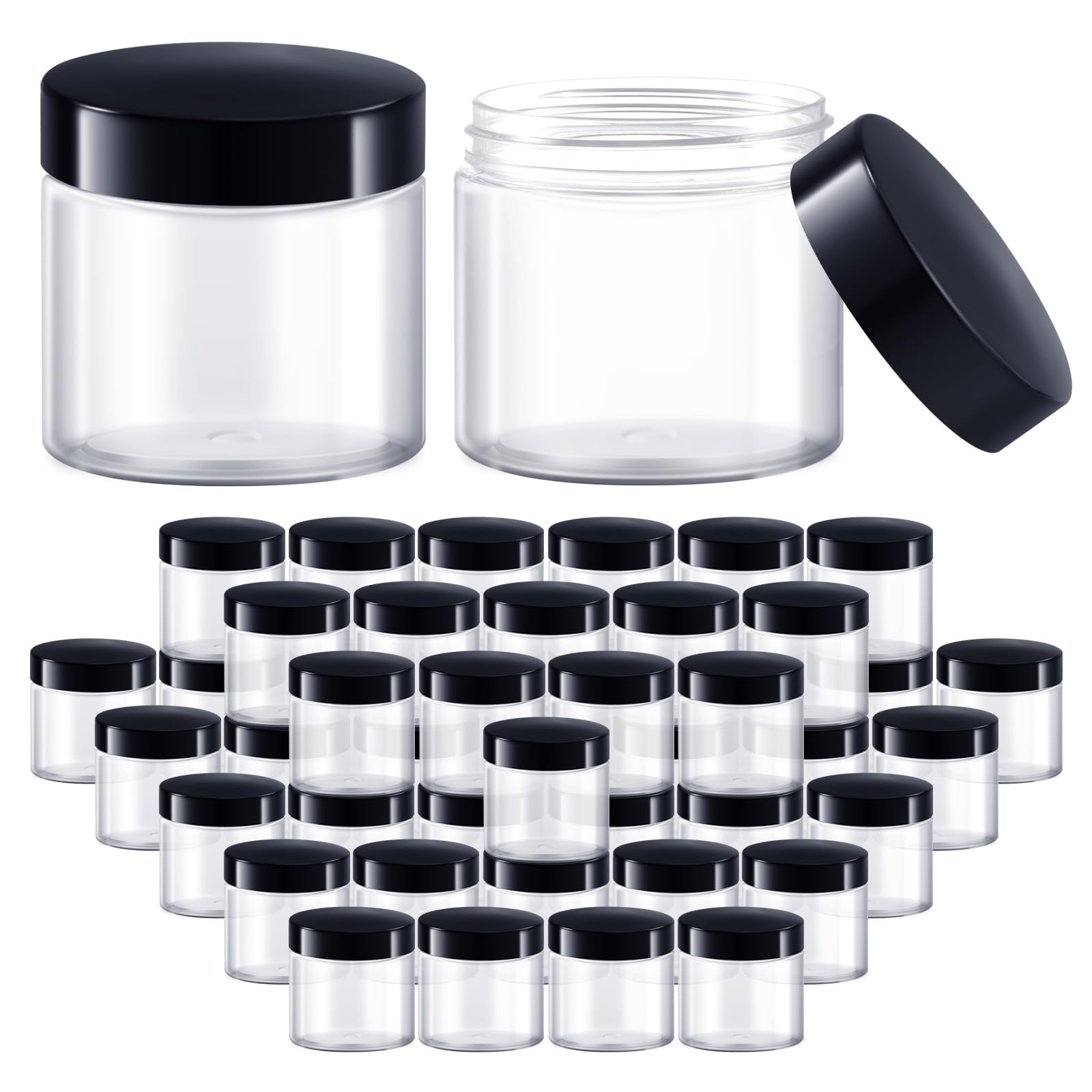Amazon.com: 6 OZ Plastic Jars with Lids, Elumeiro 48 Pack Clear ...