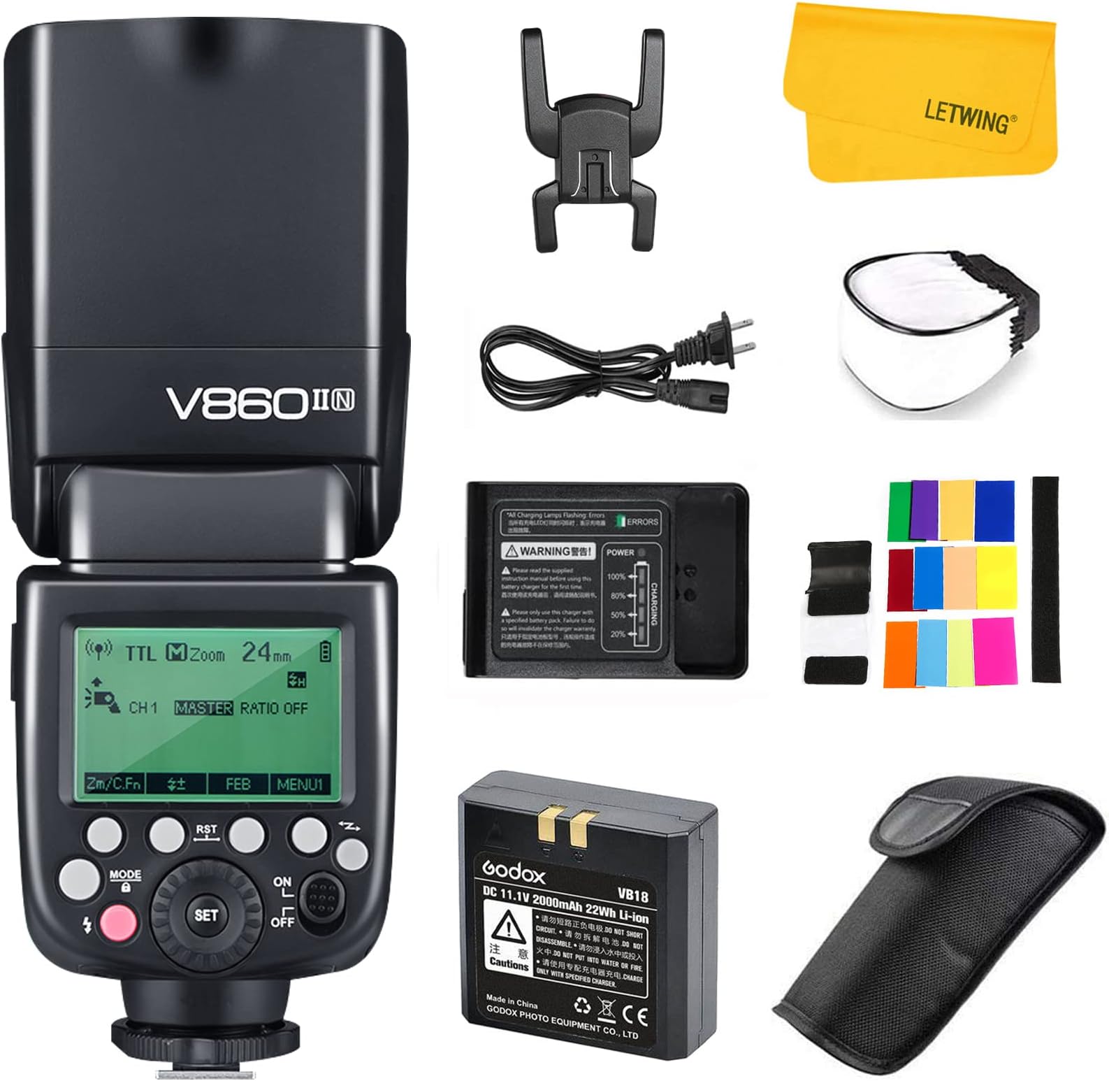 Amazon.com : Godox V860II-N V860II Flash for Nikon, 2.4G TTL GN60 1 ...