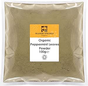 Organic Peppermint Leaves Powder 100g by Manor Springs Organic : Amazon ...
