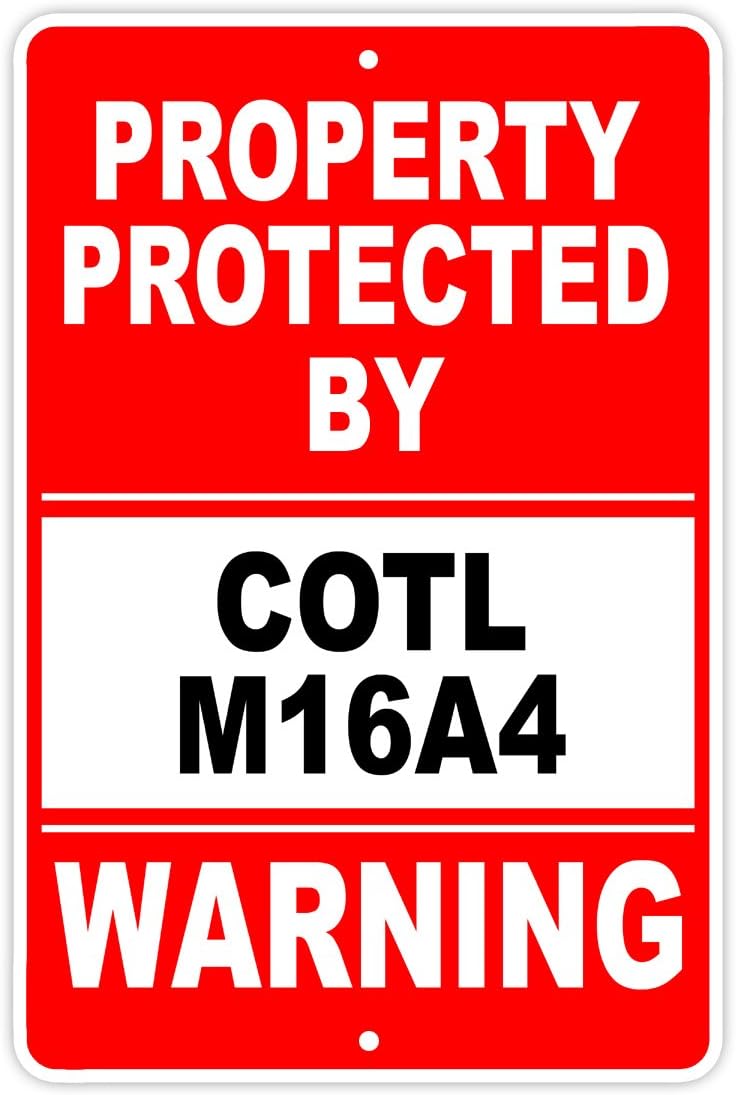 Amazon.com: Protected by COTL M16A4 Gun Pistol Rifle Revolver Warning ...