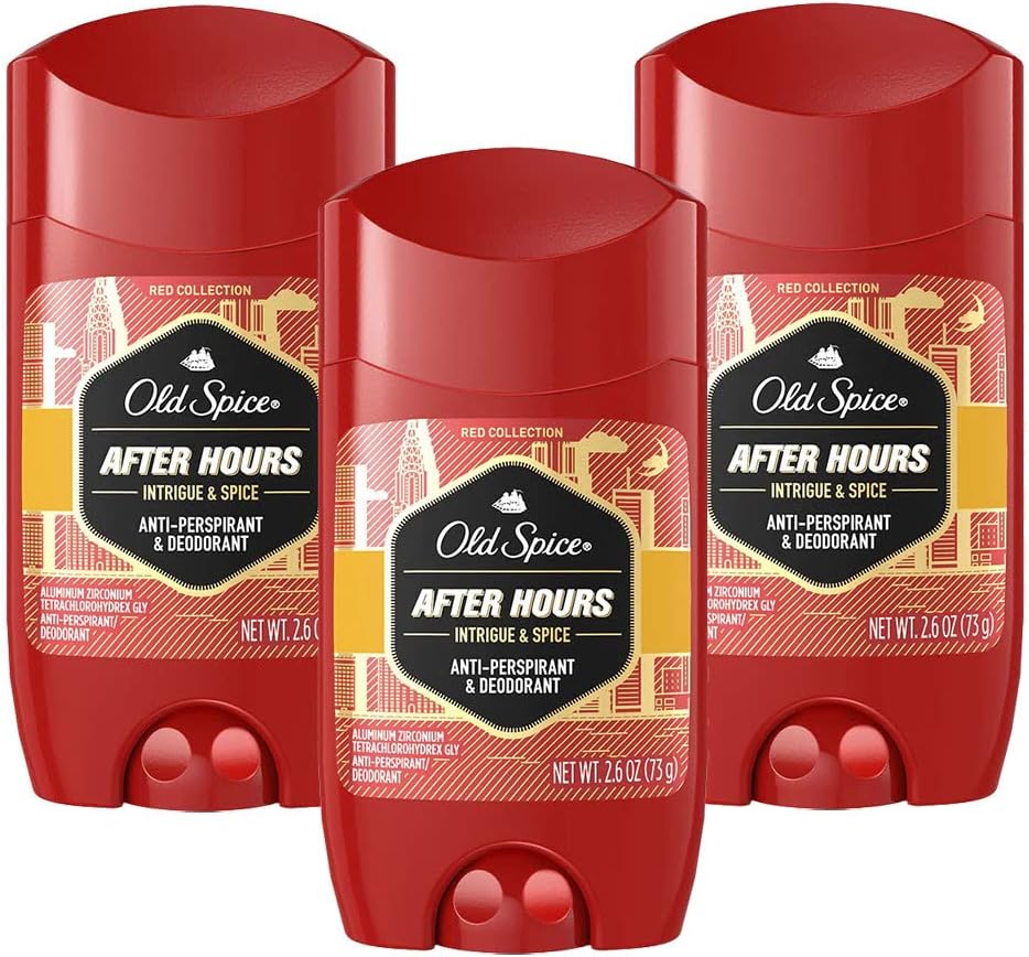 Amazon.com : Old Spice Red Collection After Hours Scent Anti-Perspirant Deodorant for Men, 2.6 ...