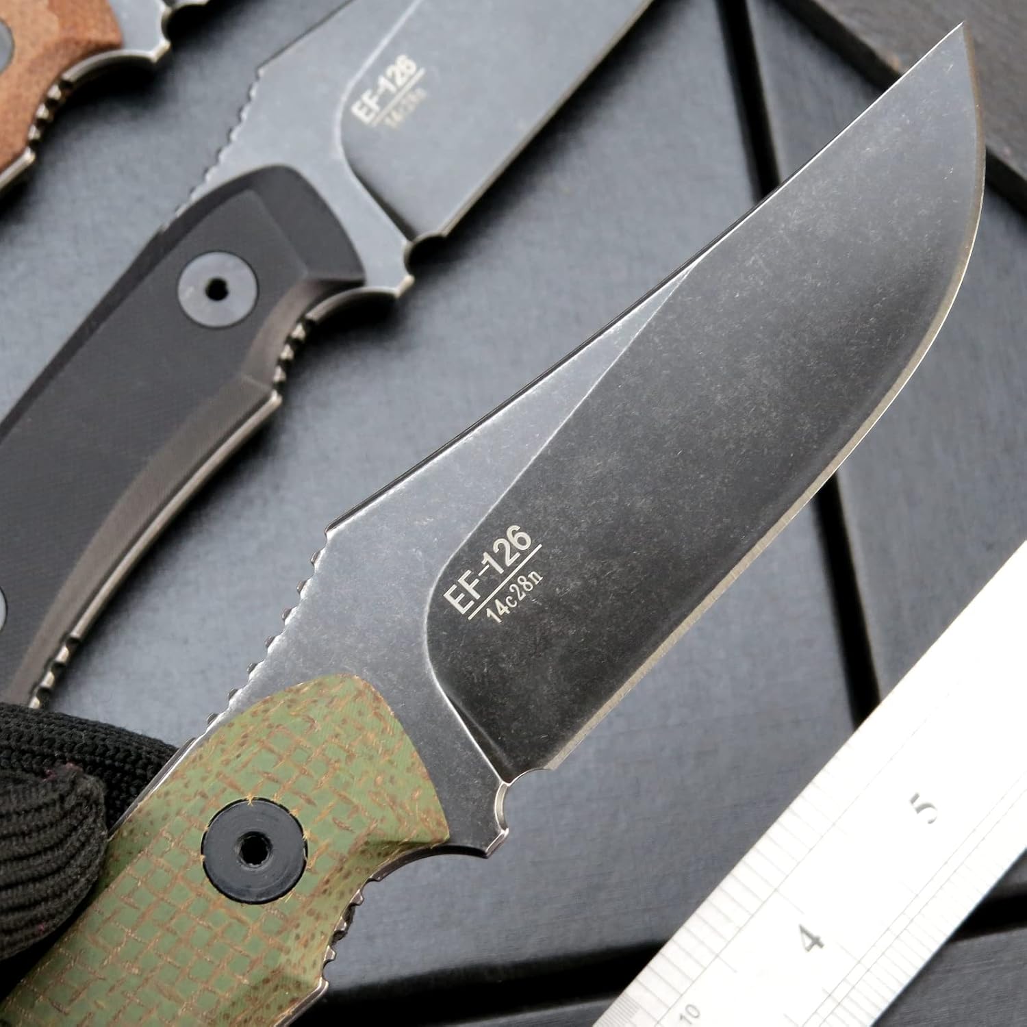 EF126 Fixed Blade Knife 14C28N Steel Blade, Micarta Handle Full Tang ...