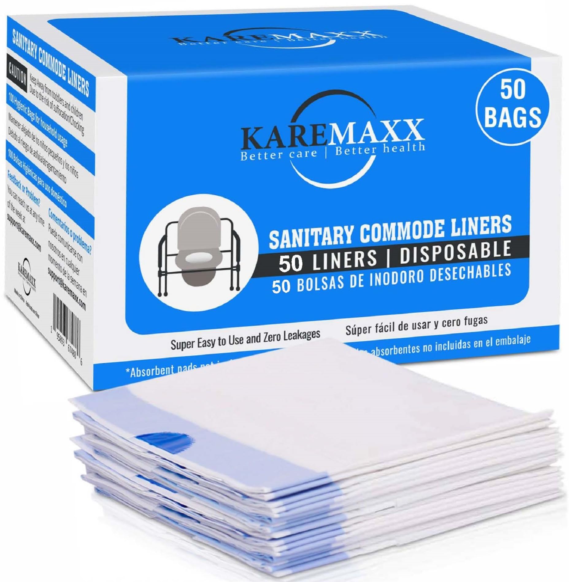 Snapklik.com : Disposable Potty Liners - 50, Bed Side Commode Liners ...