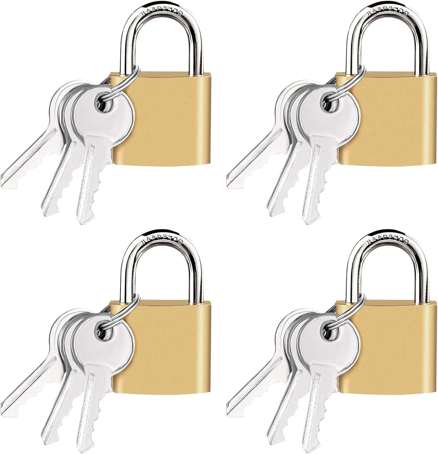 4pcs Padlock with Keys, 32mm Brass Padlocks Small Solid Padlock for ...