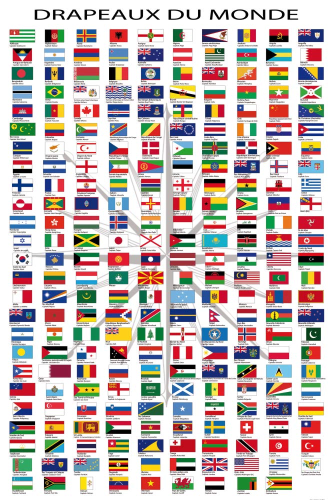 Drapeaux Du Monde Avec Noms Drapeaux Avec Nom Des Pays Et Capitales À