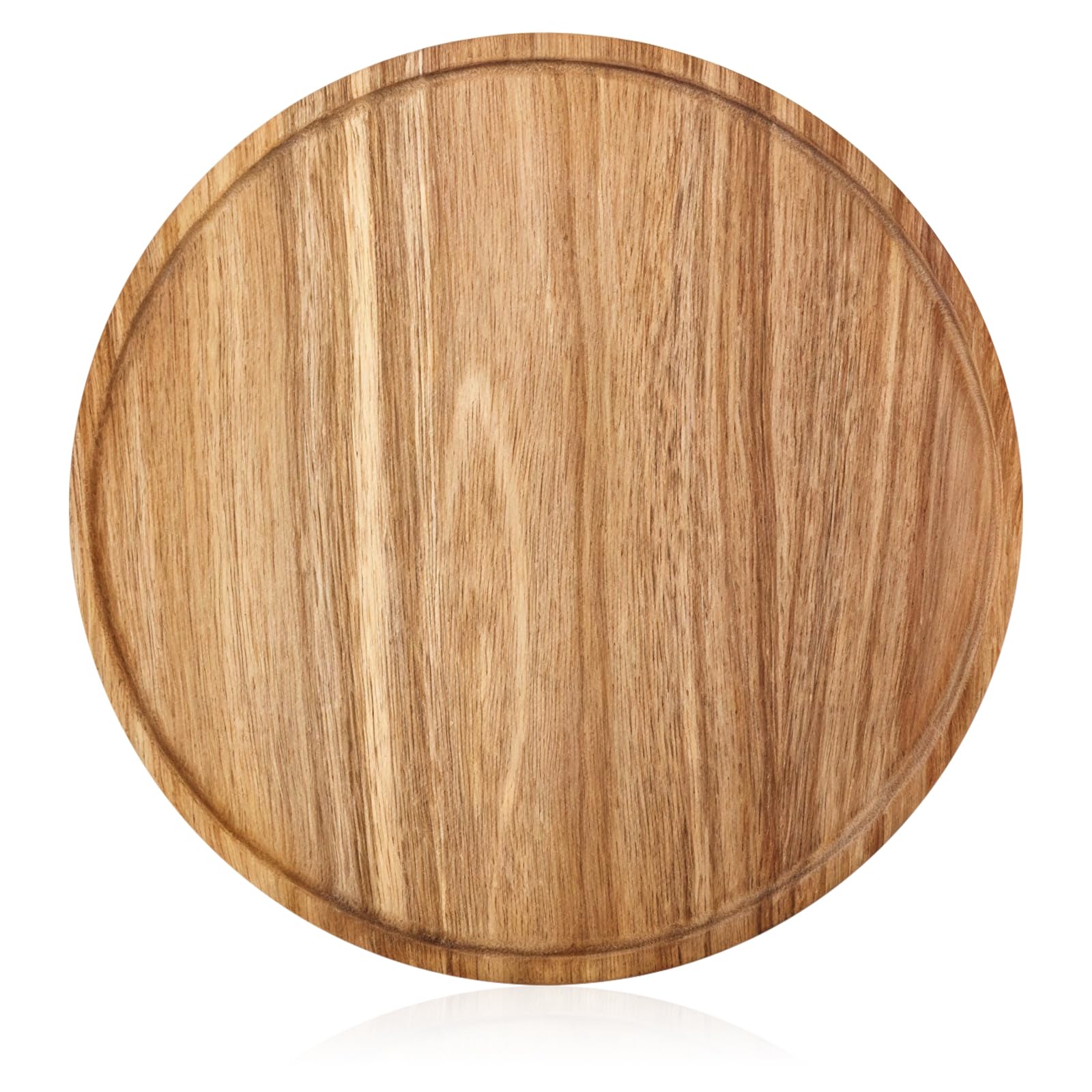 Amazon.com: 13.8 Inch Round Wood Tray, Natural Acacia Wooden Serving ...