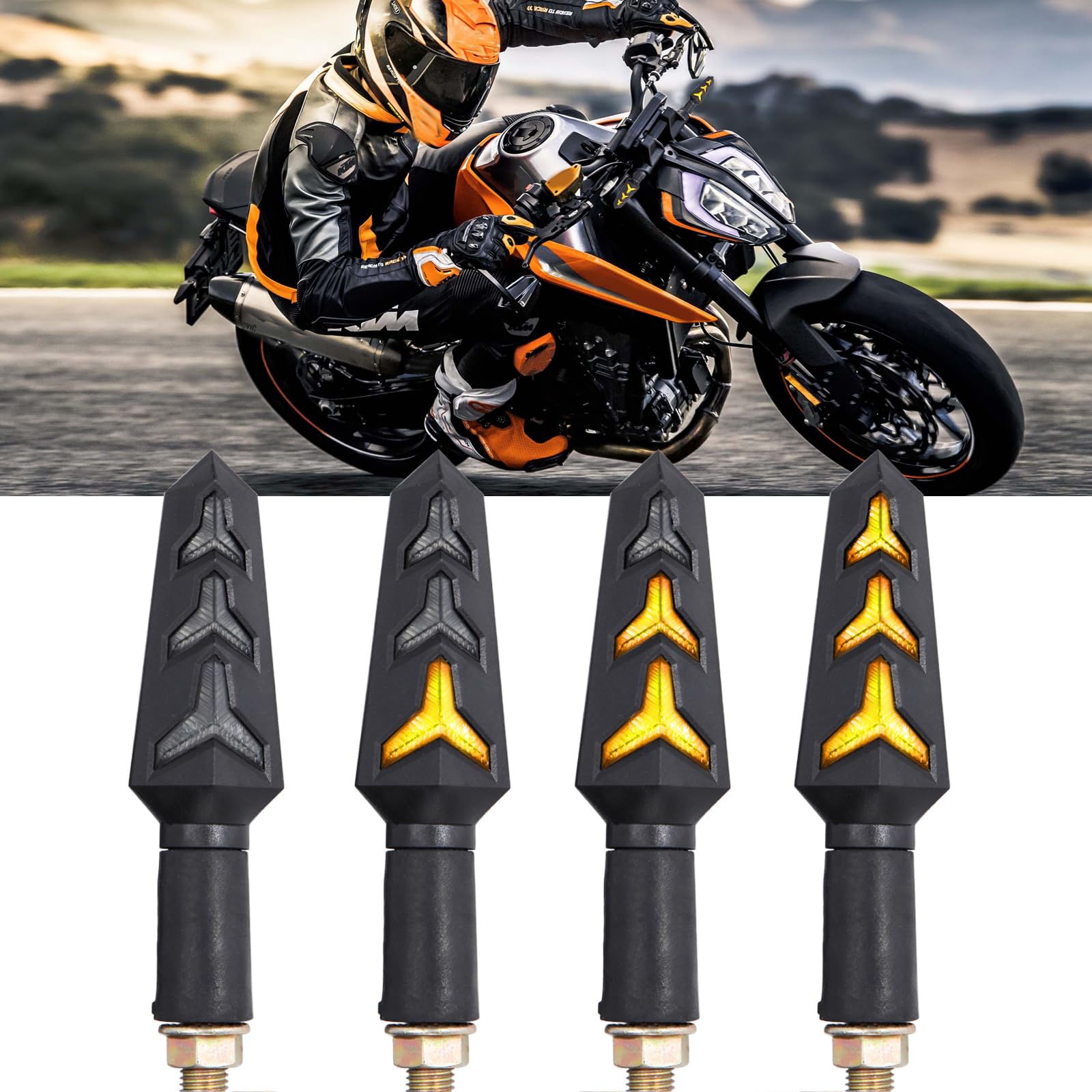 Amazon.com: JMTBNO Motorcycle Flowing Turn Signals Universal 12V 12 LED ...