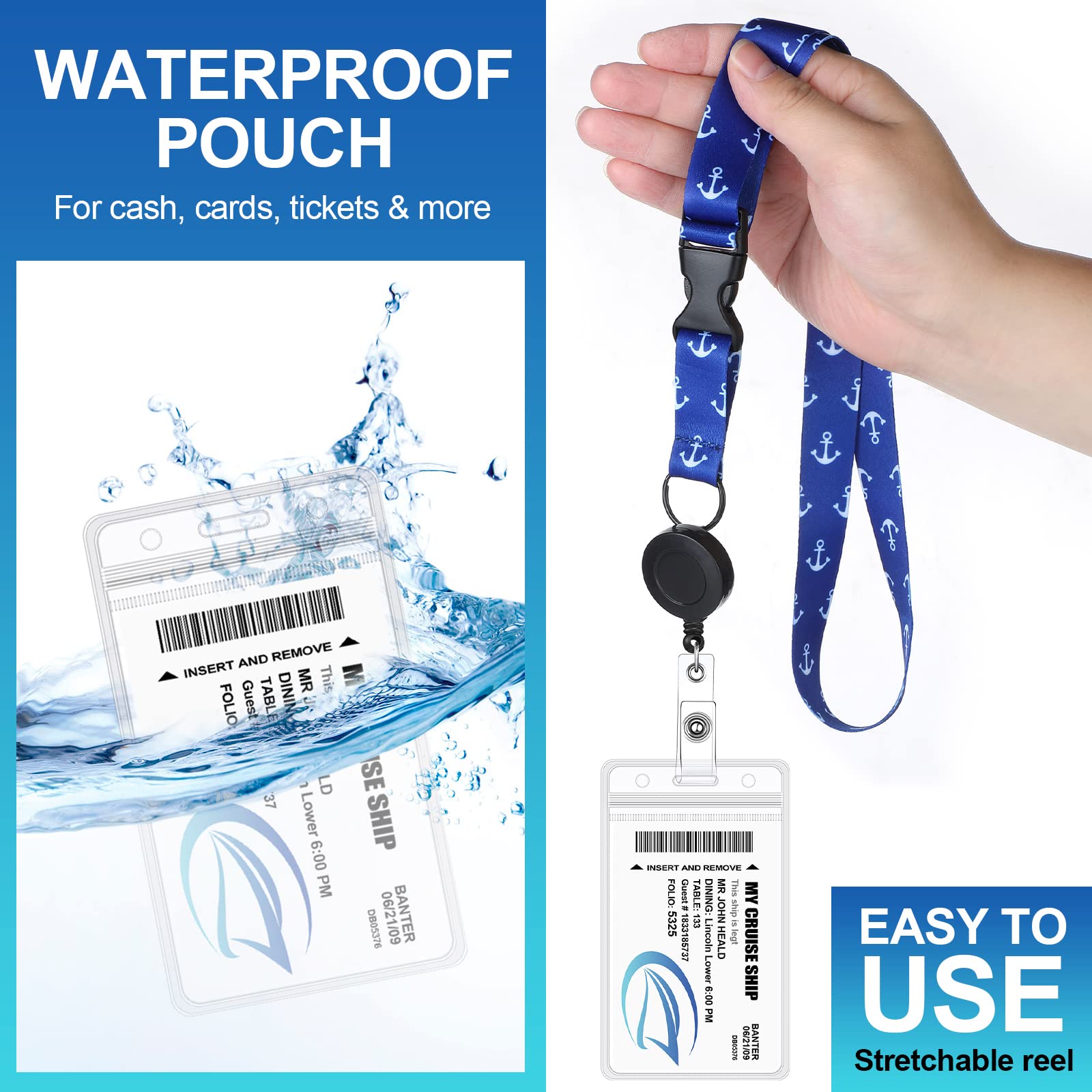 Snapklik.com : Leinuosen 5 Sets Cruise Lanyard For Ship Cards Ship ...