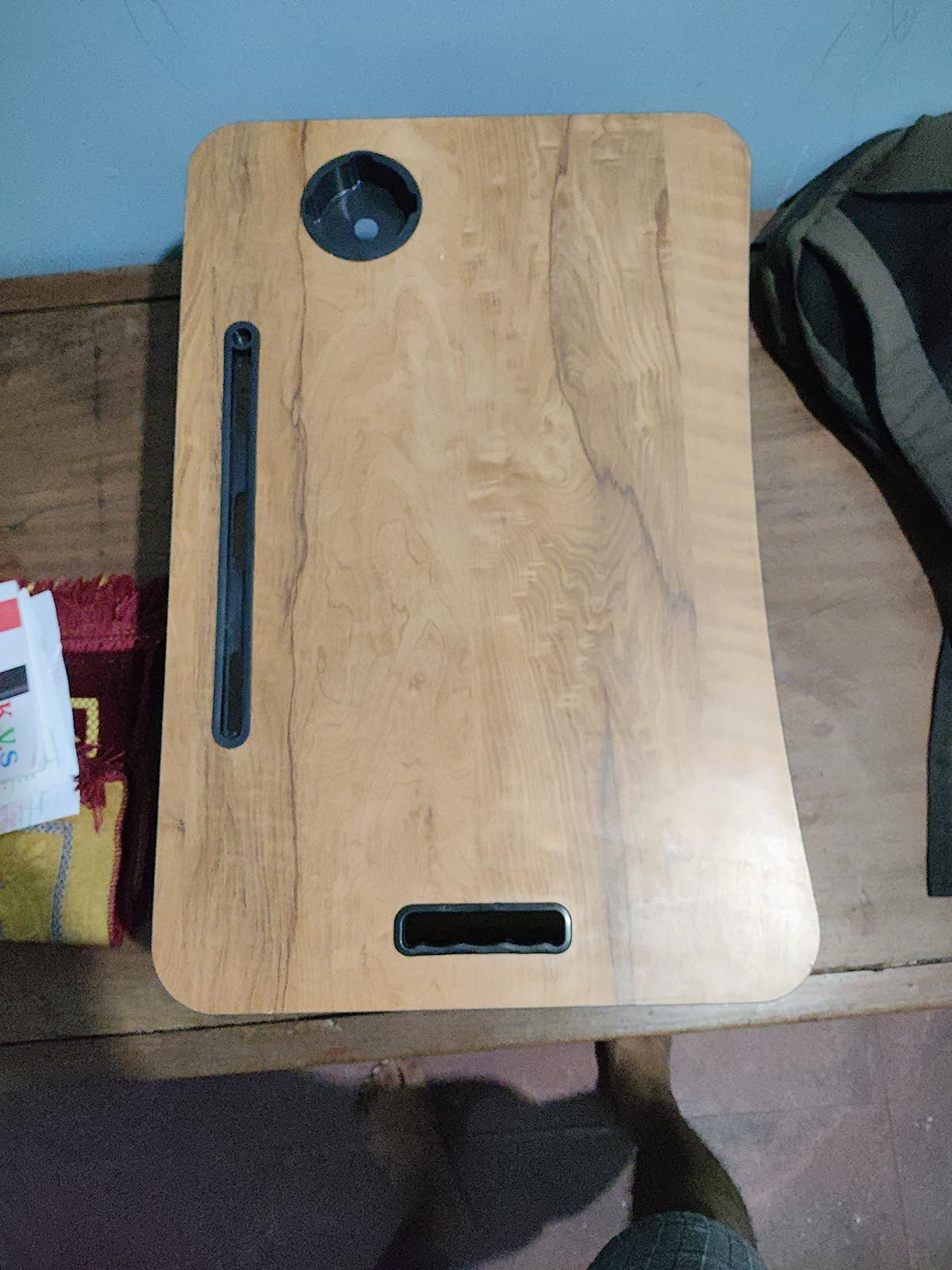 Lid box Foldable Wooden Mini Laptop Table for Bed, Study Table with ...