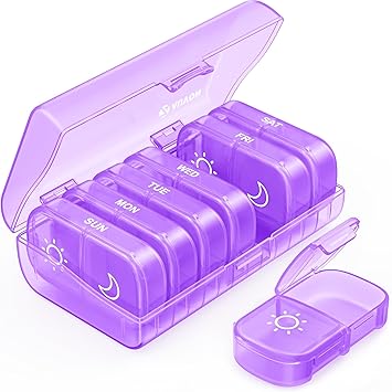 Amazon.com: AUVON XL Weekly Pill Organizer 2 Times a Day, AM PM Pill ...