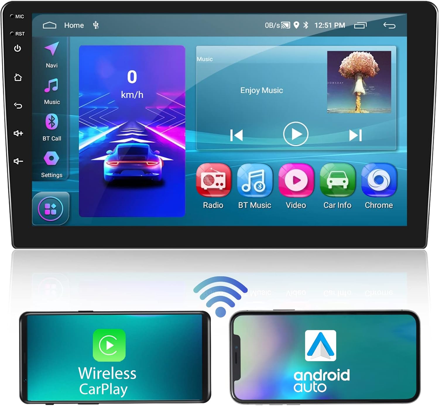 Amazon.com: 2G+32G Wireless Carplay 9" Android 11 Car Stereo-Double Din ...