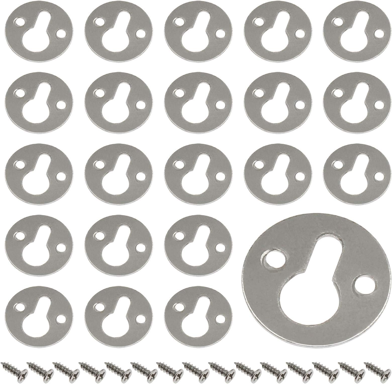 Zorveiio 50 Pcs 1” Single Keyhole Hangers Metal Keyhole Hanger with ...