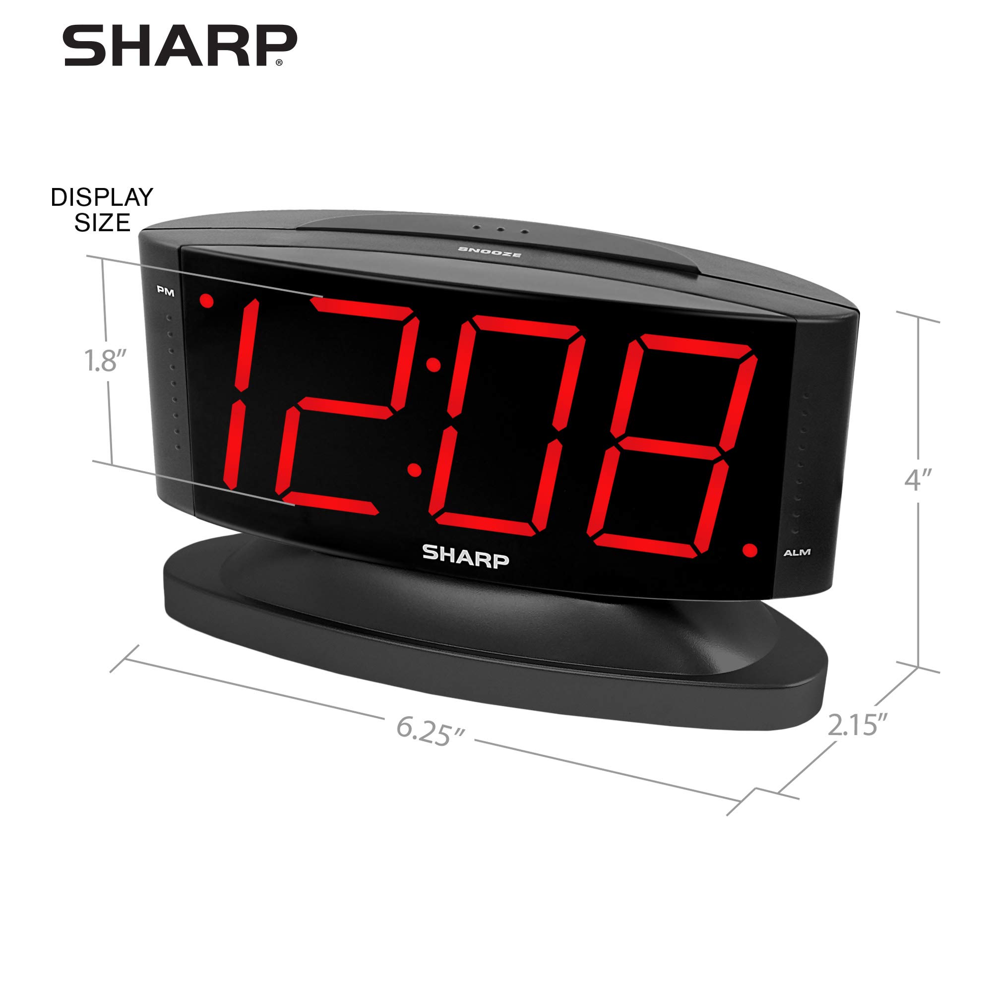 Snapklik.com : Sharp Home LED Digital Alarm Clock Swivel Base - Outlet ...