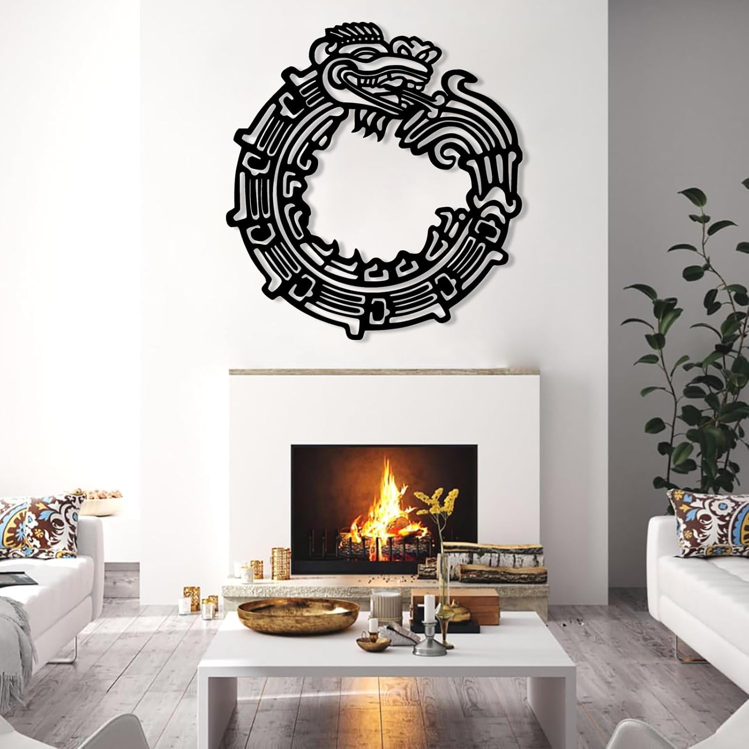 Amazon.com: Aztec Quetzalcoatl Metal Wall Art, Ouroboros Metal Wall ...