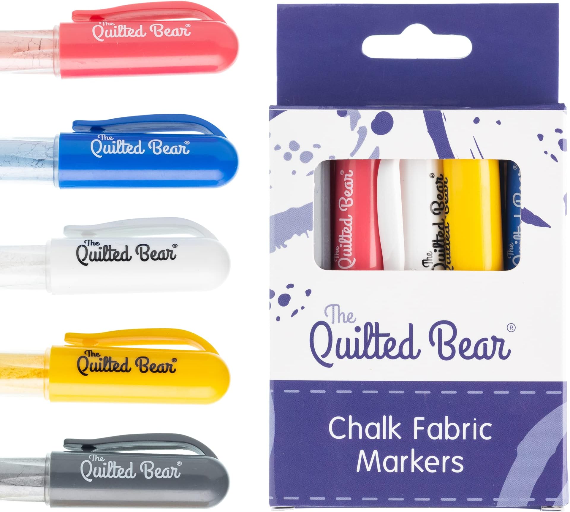 The Quilted Bear Chalk Fabric Markers for Sewing - Pen Style Fabric ...