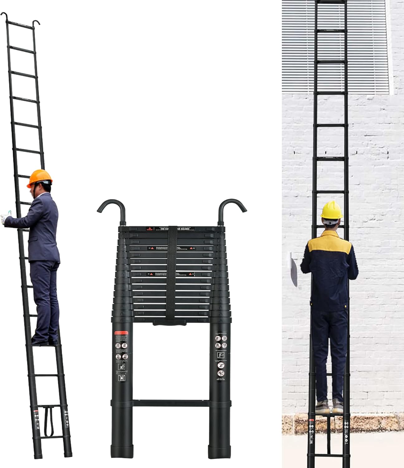 Amazon.com: Telescoping Ladder, 20FT Aluminum Collapsible Extension ...