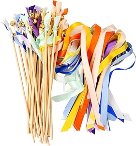 30 Pcs Wedding Ribbon Stick, Lace Wands Birthday Streamers for Party ...