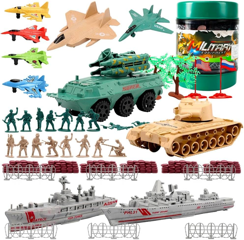 Amazon.com: ViiKONDO Army Men Toy Military Playset Green vs Tan Soldier ...
