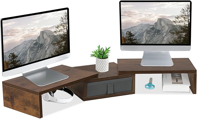 Amazon.com: TEAMIX 3 Shelf Monitor Stand Riser With Drawer - Length and ...