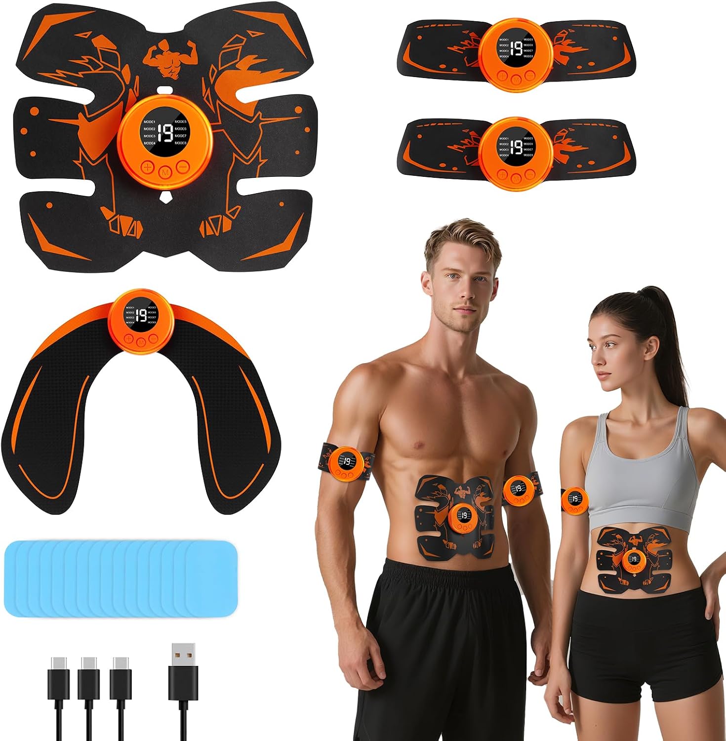 Dresz EMS Muscle Stimulator, Abs Stimulator Full Body with 8 Modes & 19 ...