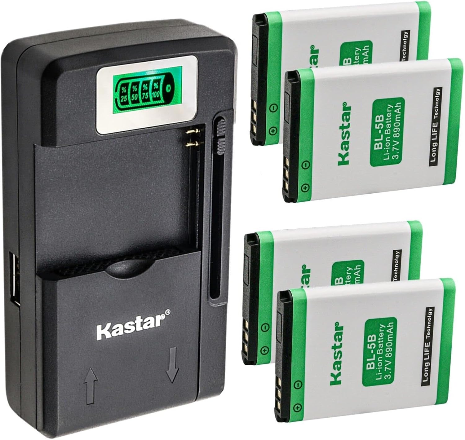 Amazon.com : Kastar 4-Pack BL-5B Battery and Smart LCD Charger ...