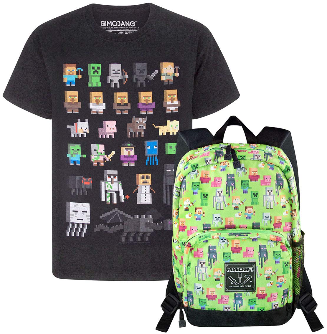 Buy Official Minecraft Steve Overworld Sprites Backpack and Sprites T ...