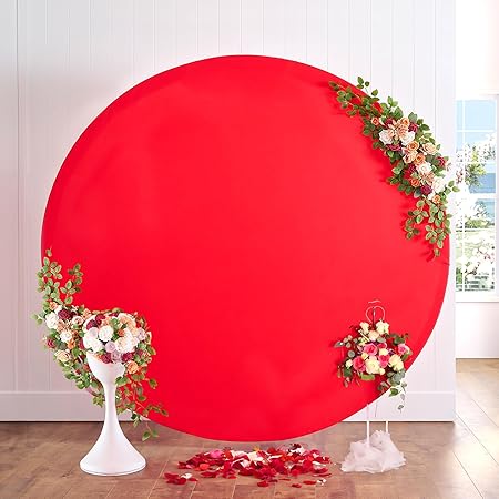 Amazon.com : Outpain 7.2FT Red Round Arch Backdrop Cover for 7FT/7.2FT ...