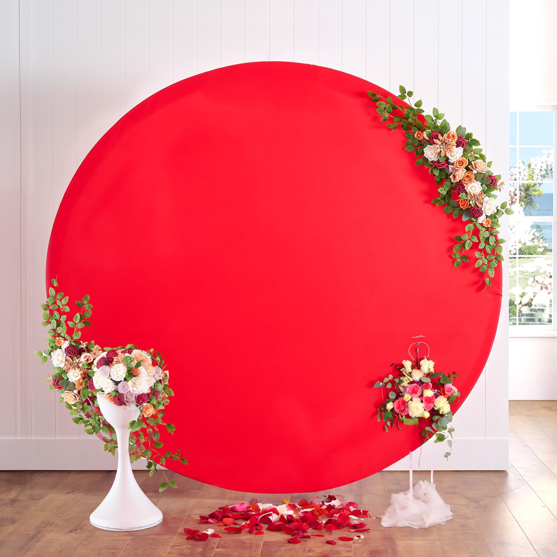 Amazon.com : Outpain 7.2FT Red Round Arch Backdrop Cover for 7FT/7.2FT ...