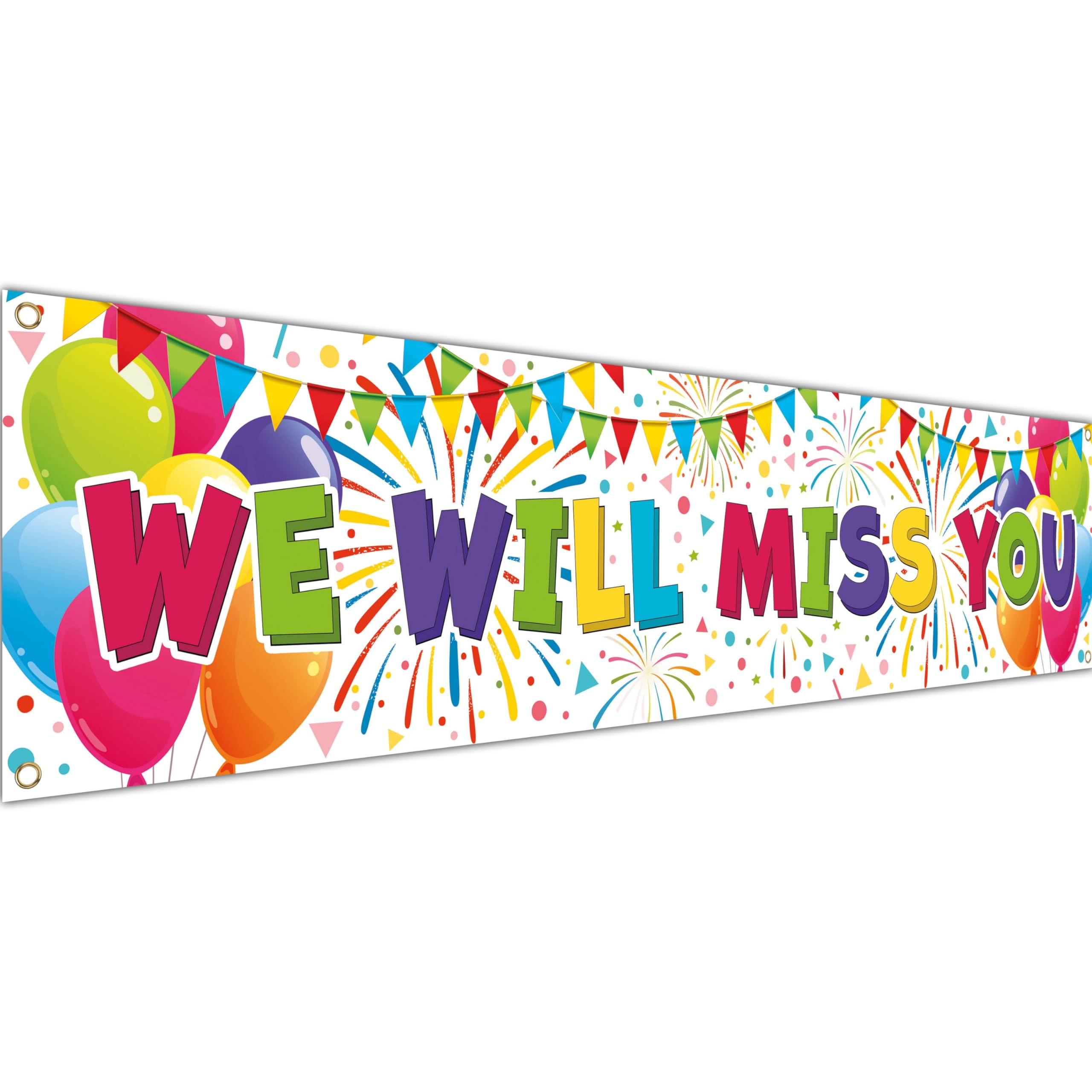 Amazon.com: We Will Miss You Banner - Good Luck Banner 6 x 1.3ft - We ...