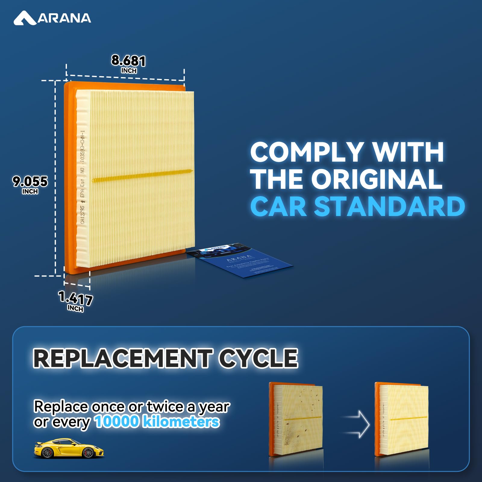 Snapklik.com : ARANA CA12295 Engine Air Filters For Mitsubishi ...