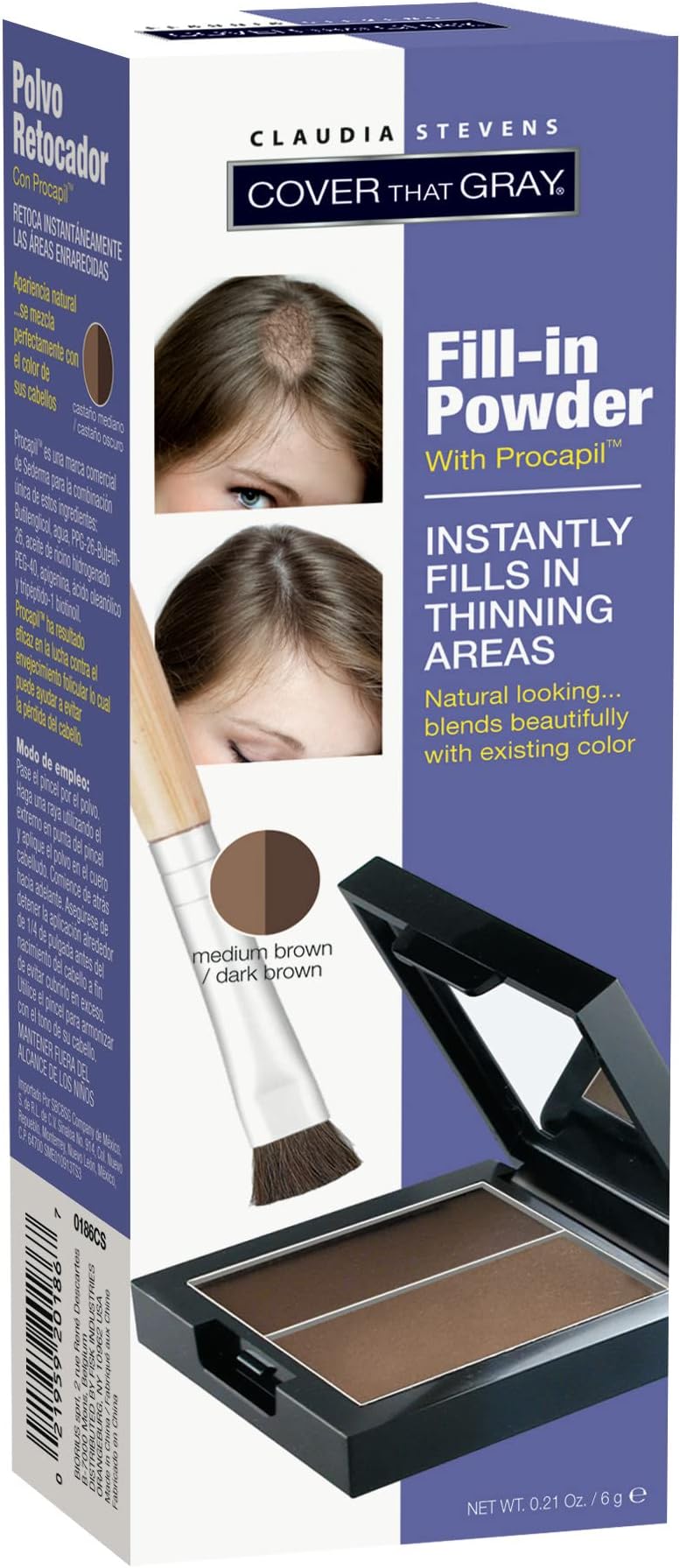 Amazon.com: Claudia Stevens Cover That Gray Fill In Powder - Medium ...