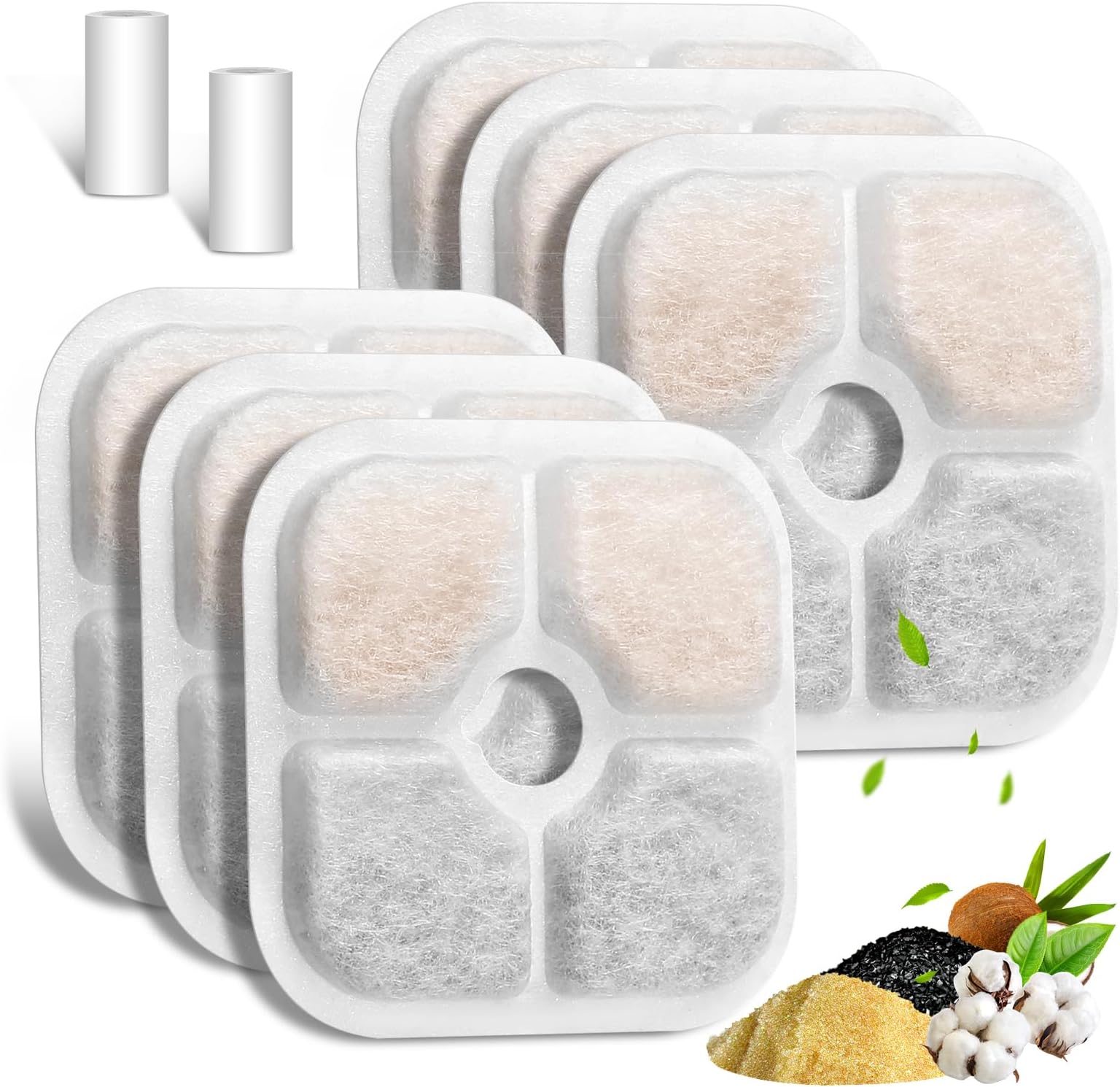 Cat Water Fountain Filter, 6-Pack Pet Fountain Filter Replacement ...