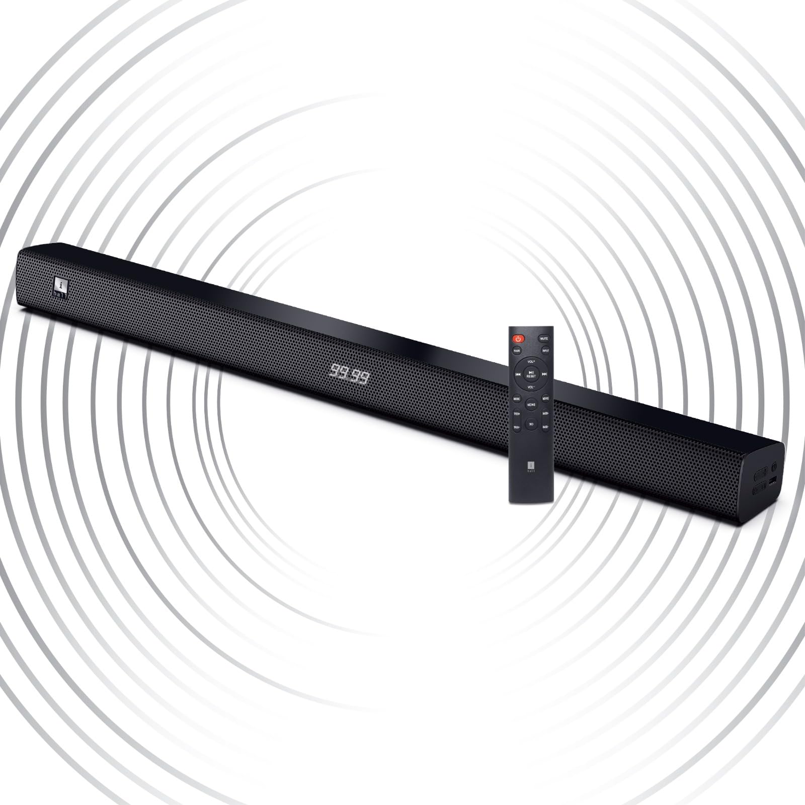 iball Cinebar-65 High Power TV Sound Bar with Digital LED Display, 60W ...