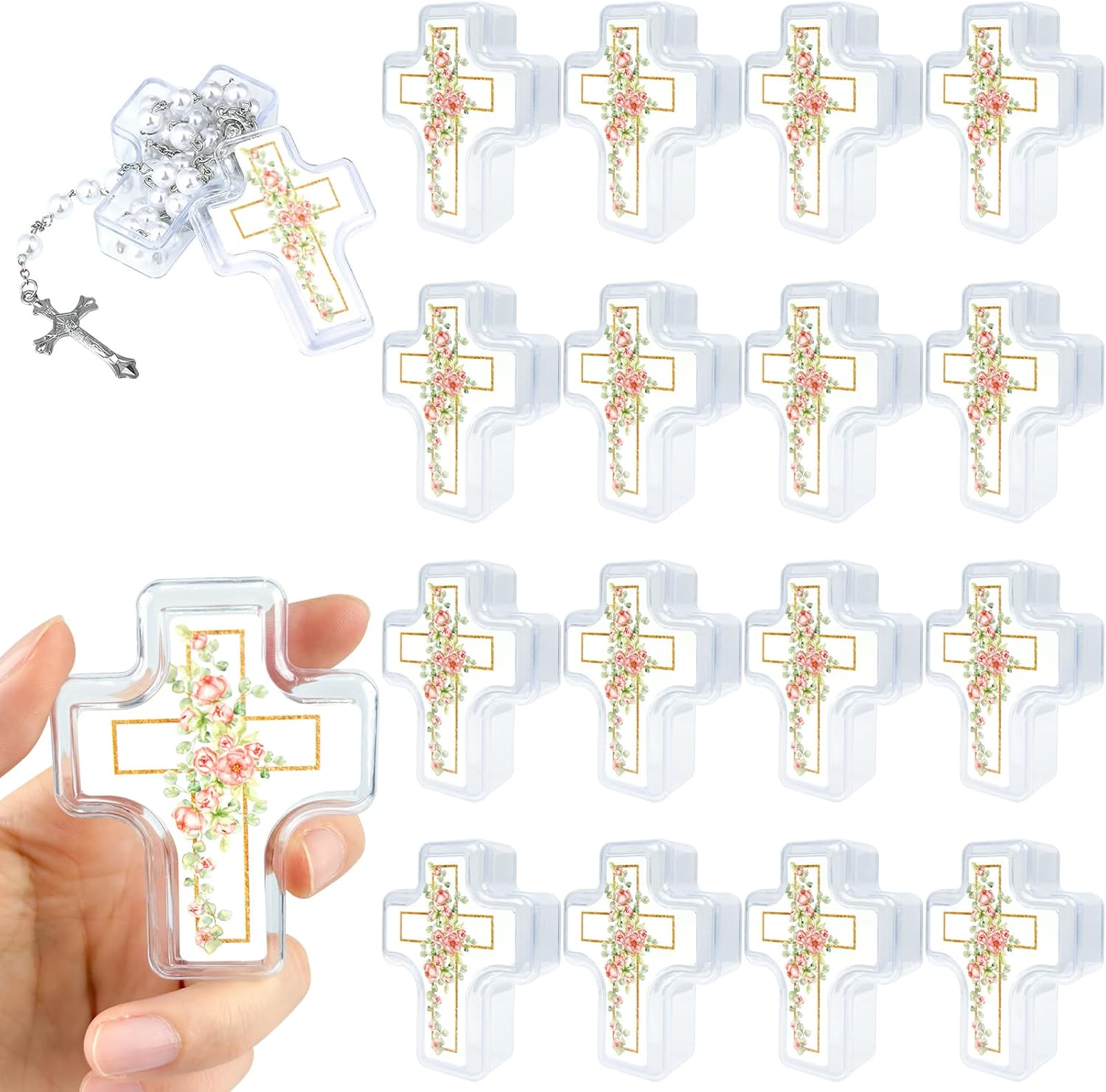 Amazon.com: Sitroasho 50 Pcs First Communion Cross Shape Box with ...